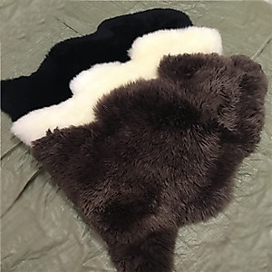 NGF Genuine Sheepskin Rug Natural Luxury Fluffy Lambskin Rug for Home Deco Bedroom 2.5 ft X 1.5 ft… (Champagne Rug)