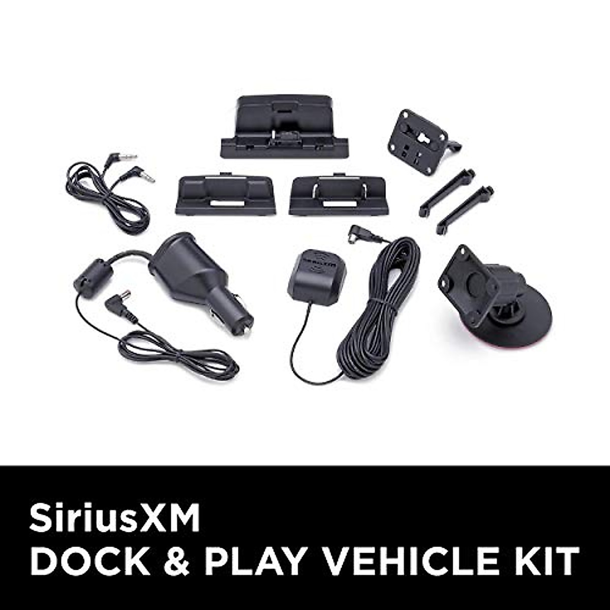 SiriusXM SXDV3 Satellite Radio Vehicle Mounting Kit with Dock and Charging Cable (Black)
