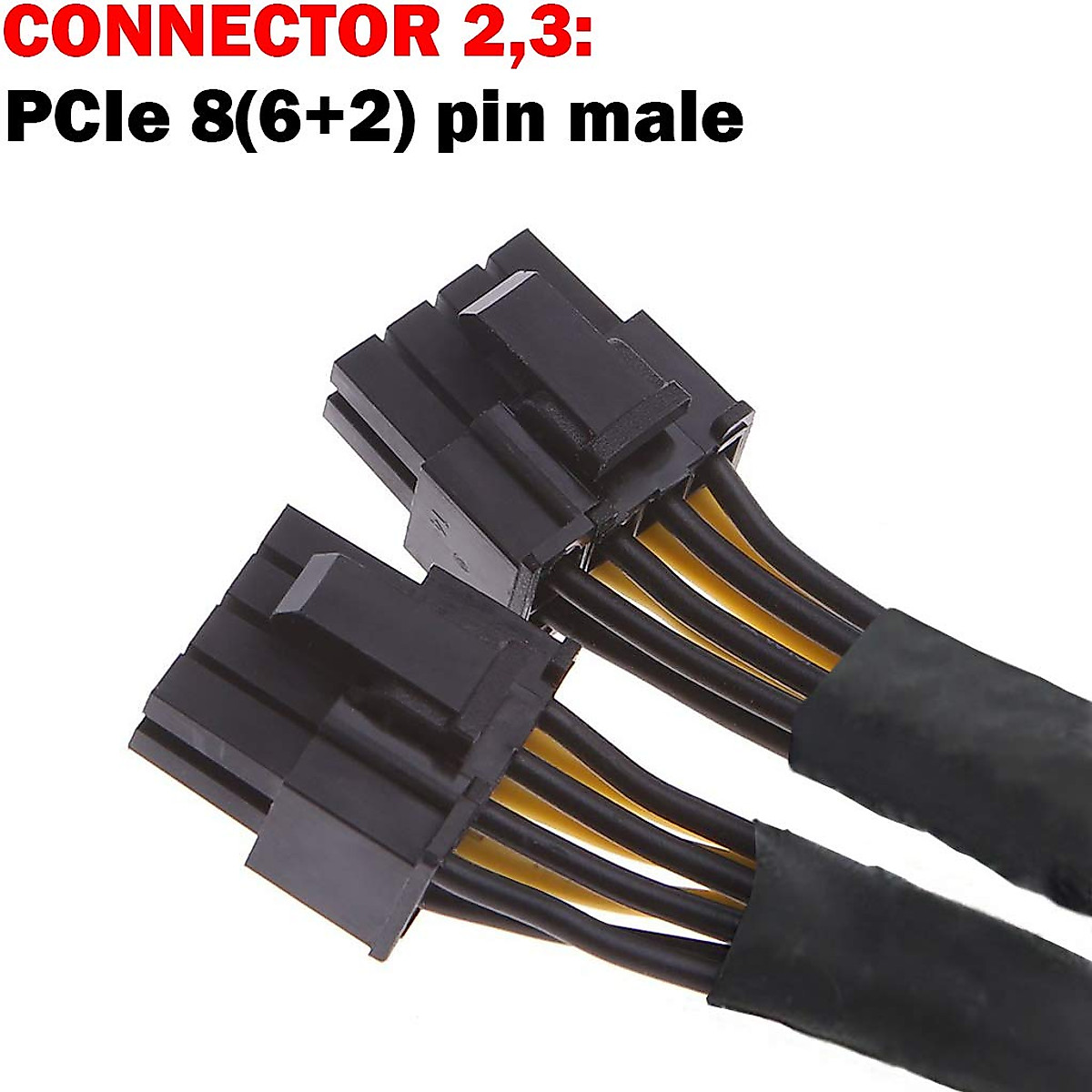 TeamProfitcom 16 AWG GPU VGA PCI-e 8 Pin PCI Express Graphics Video Card GPU VGA 8 Pin Female to Dual GPU 8(6+2) Pin Male Sleeved Splitter Power Extension Cable 12-inches (2 Pack)