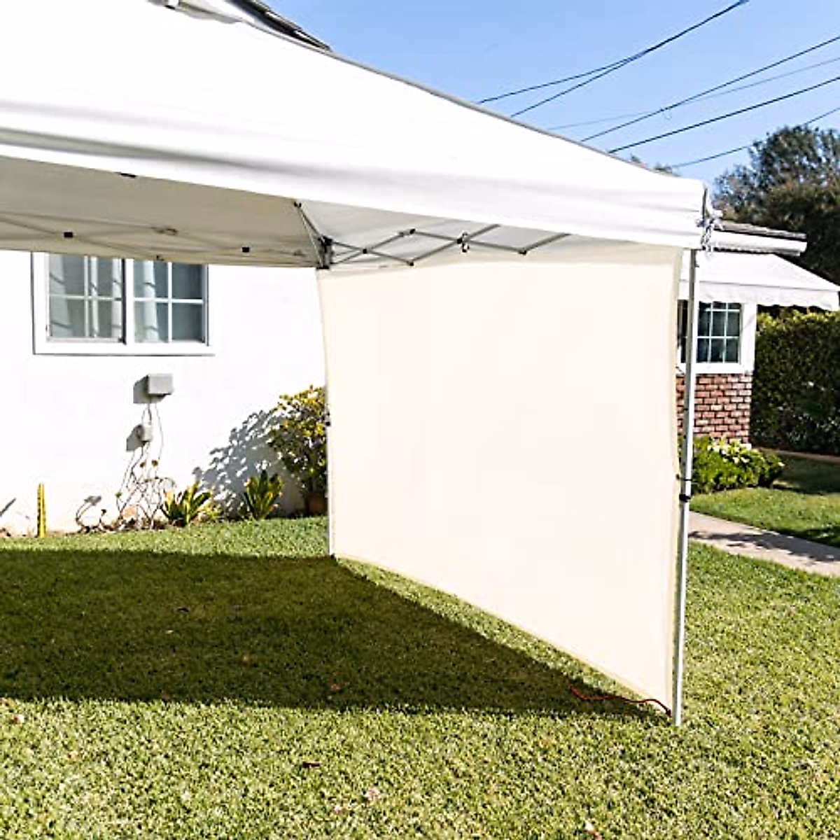 SUNNY MOOD Whtie 12' x 20' Sun Shade Cloth Canopy Privacy Screen with Grommets for Pergola Patio Gazebo - Custom Size Accepted