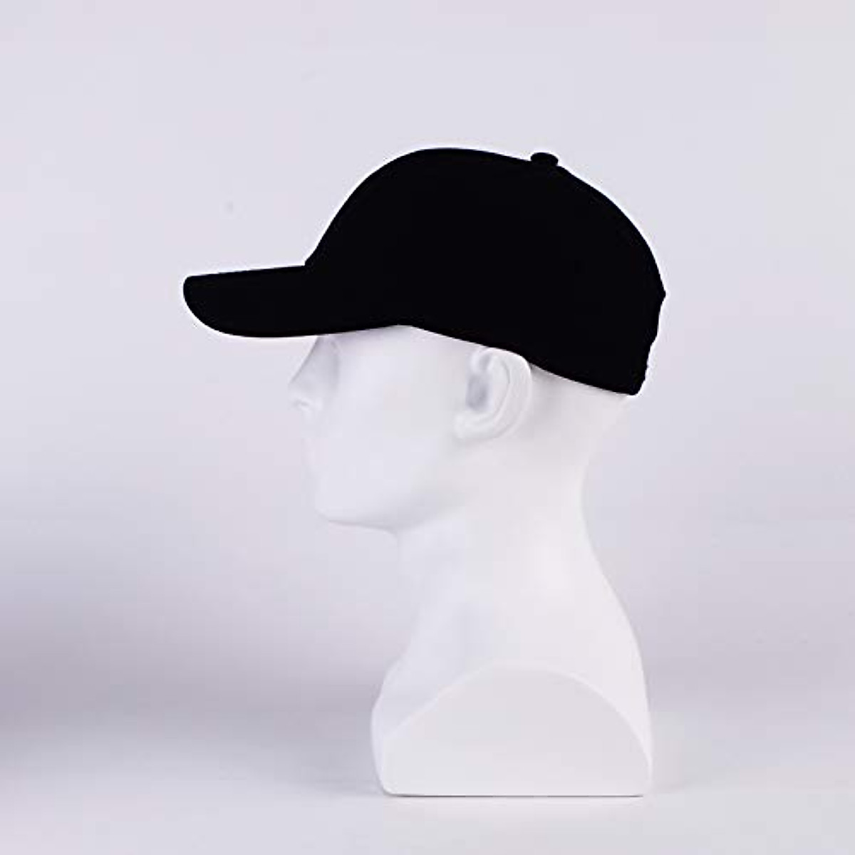 LANGZHEN Baseball Dad Cap 100% Cotton Fits Men Women Classic Adjustable Plain Hat(Structured-Black)