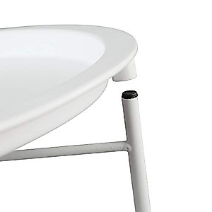 HOME BI Small Round End Table, Accent Side Table Nightstand with Removable Tray Top for Living Room Bedroom, Folding Mini Coffee Table, All Metal Frame, No Assembly Required, White