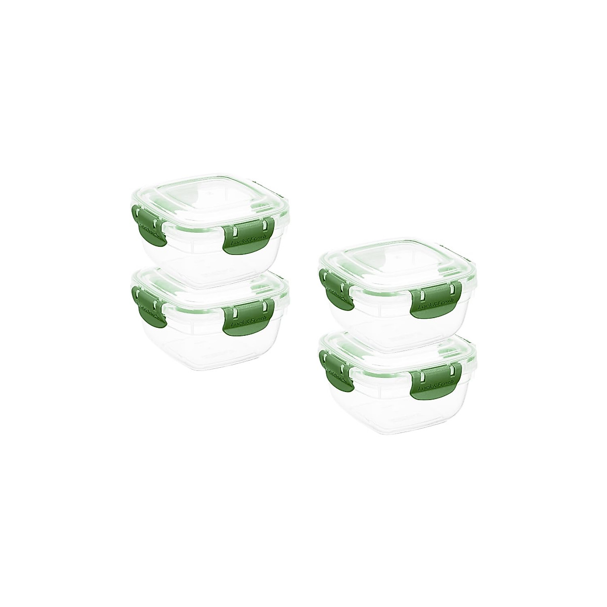 Superio Plastic Food Storage Containers with Airtight Lids, 4 Pack- 16 Oz, BPA Free, Leakproof, Stackable, Microwave, Dishwasher, Freezer Safe, Green
