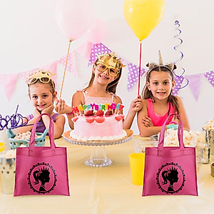 XUWAIDSGN 24 Princess Goodie Bags - Cute Rose Red Party Favor Bags With Handles for Girls' Birthday & Shower Parties