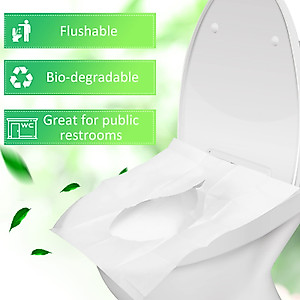 200 Pack Toilet Seat Cover Disposable, Flushable Paper Travel Toilet Seat Cover Portable for Adult and Kids' Potty Training, School, Airplane, Road Trips, Camping and in Public Restrooms