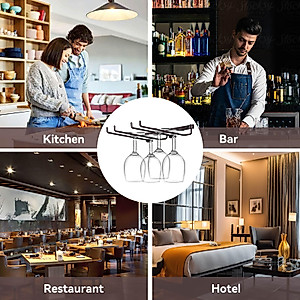 Wine Glass Rack Holder, Double Wall Mountable Stemware Storage Hanger for Kitchen or Bar