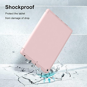 Divufus Case for iPad 10.2 2021/2020/2019, Smart Lightweight Trifold Stand Cover, Auto Sleep/Wake Soft TPU Pencil Holder Case for iPad 10.2 inch 9th/8th/7th Generation - Pink