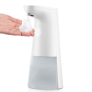 LAOPAO Soap Dispenser, Automatic Foaming Soap Dispenser Hand Free Countertop Soap Dspensers 240ml Touchless Soap Pump for Kitchen & Bathroom Xmas Gift White