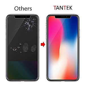 iPhone X Screen Protector, TANTEK Tempered Glass/Case Friendly Screen Protector for Apple iPhone X / 10 (2017) (3-Pack)