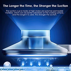 LUXEAR Towel Bar, 24 Inch Adhesive Bathroom Towel Bar with Upgrade Suction Cup, Tool Free Adhesive Shower Towel Rack with 5 Sliding Hooks, Wall Mounted Plastic Towel Bar for Shower Kitchen Door