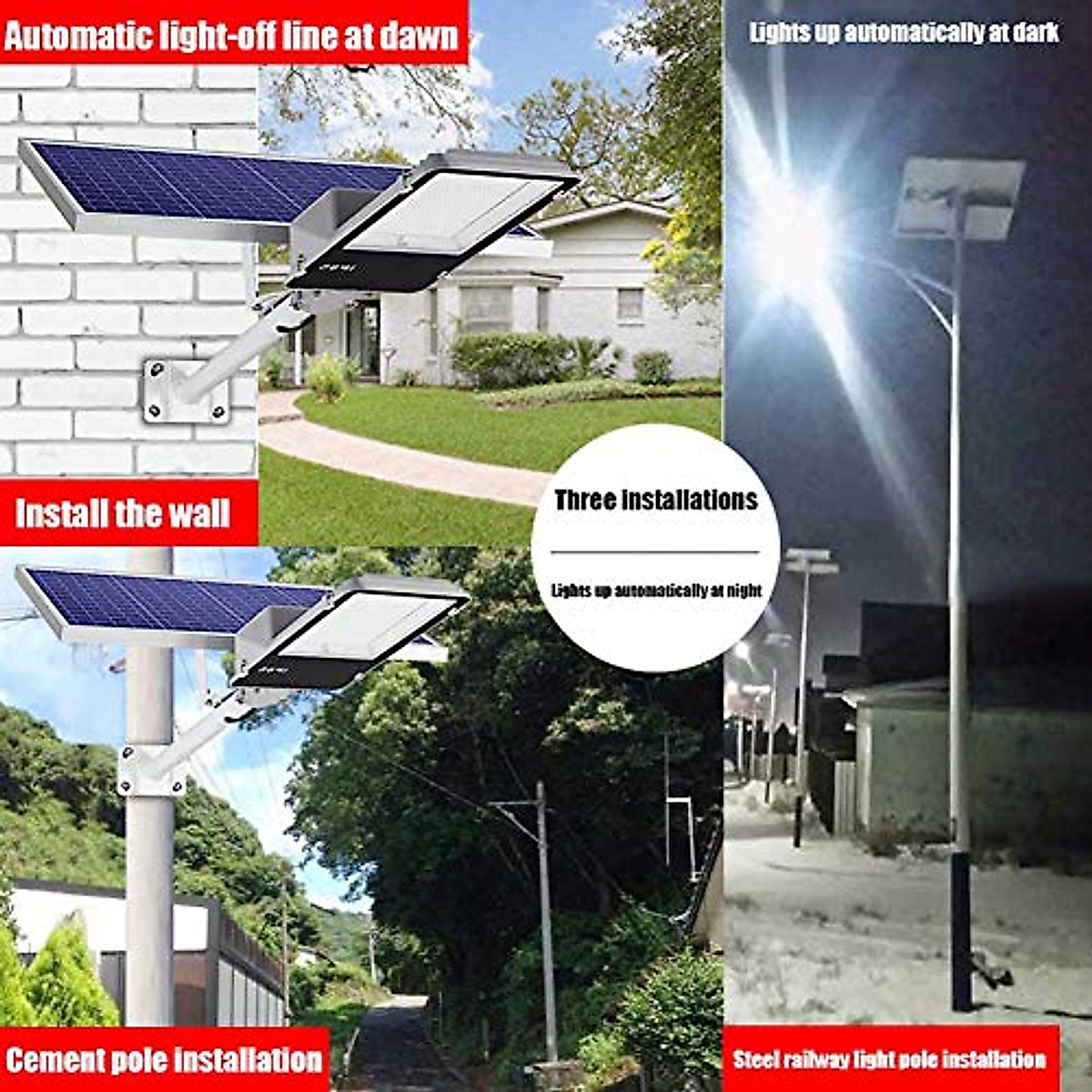 XLB-TYNFD New Solar Street Lights 2000W LED Solar Powered Street Light Commercial Outdoor Light Dusk to Dawn Solar Light with Remote IP67 Waterproof Super Bright for Parking Lot, Pathway, Street