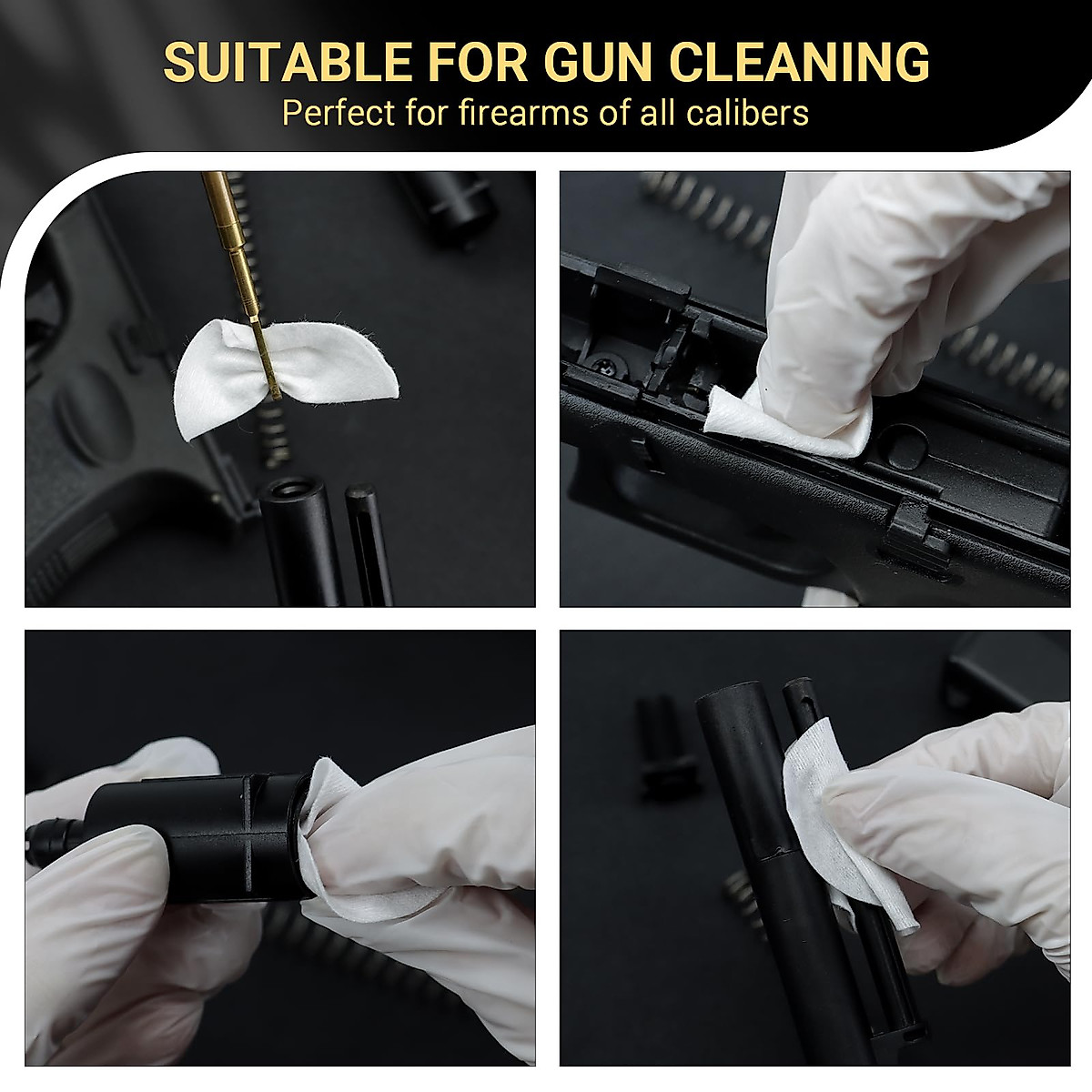 Thick Gun Cleaning Patches 600PCS Gun Cleaning Pads with Storage Box Gun Cleaning Cloth Round Gun Cleaner 9mm Cleaning Patches for Firearms Fit for .22 .380 .308 .357 .45 Caliber Gun Cleaning Wipes
