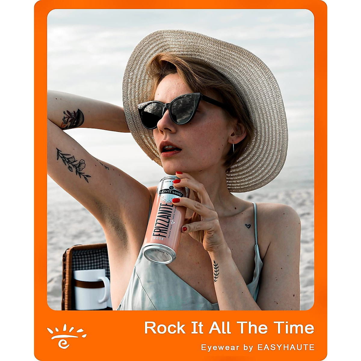 EASYHAUTE Cat Eye Sunglasses for Women, Premium Retro Sun Glasses Fashion Style with UV400 Protection, Trendy Frame (Black/Tortoise)