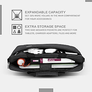 Voova 17 17.3 Inch Laptop Bag Briefcase, Expandable Multi-function Shoulder Messenger Bag, Waterproof Computer Carrying Case with Organizer Pocket for Men Women, Business Travel College School