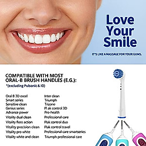 Sensitive Gum Care Electric Toothbrush Oral B Replacement Brush Heads, Toothbrush Heads Replacement Soft Bristle Brush Heads Compatible with Oral B, 8 Toothbrush Heads with 4 Oral b Brush Heads Cover