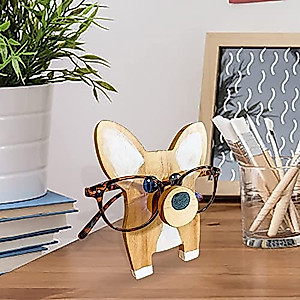 Yaoercty Delivered Before Christmas - Cute Creative Animal Glasses Rack Holder, 1PC Cute Wooden Animal Shaped Glasses Frame Home Office Desktop Decor,Valentine's Day (Khaki)