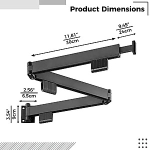 Foldable Drying Rack, 44.88 Inch Wall Mount Folding Clothes Hanger Rack with Towel Bar, Collapsible Coat Rack for Apartment, Laundry Room, Bathroom, Balcony, Indoor, Outdoor