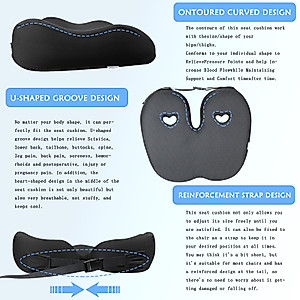 Seat Cushion, Office Chair Cushions, Car Seat Cushion, Non-Slip Memory Foam Seat Cushion，for Computer Desk, Esports Chair，Wheelchair, Driving (Grey)