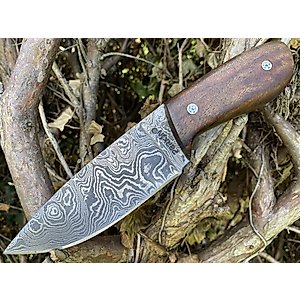 Perkin Knives Custom Handmade Damascus Steel Knife Hunting Knife - Bushcraft Knife