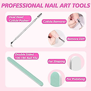 Dip Powder Recycling Tray System, Portable Dip Powder Nail Kit Starter Set with Scoop, Nail Dust Brush, Metal Dual Head Cuticle Pusher and Nail File, Dipping Nail Art Manicure Accessories Makeup Tool
