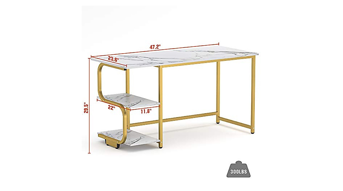 Teraves 47" Reversible Desk for Small Spaces
