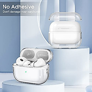 Fintie Case for AirPods Pro 2nd Generation (2023/2022) / AirPods Pro 1st Generation (2019) - Soft TPU Clear Anti-Scratch Protective Cover with Lanyard, Crystal Clear
