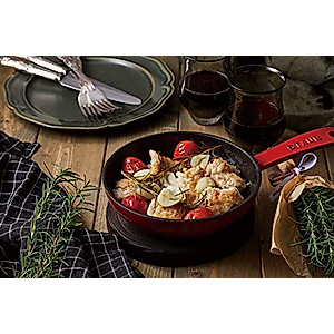 Staub 40501-142 Skillet Black, 6.3 inches (16 cm), Enameled Casting, Iron, Induction Compatible