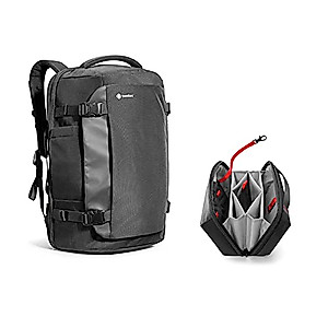tomtoc Bundle Set Travel Backpack 40L & Electronic Organizer Accessory Tech Pouch