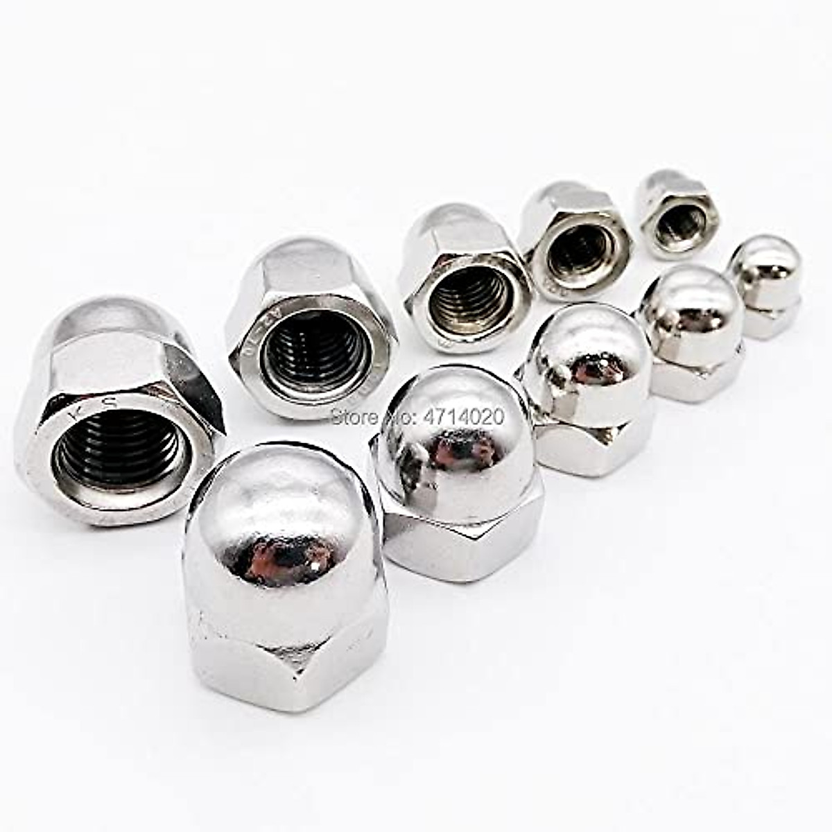 PiWine Dome Cap Nuts,Acorn Thread Hex Cap, 1/50pcs M3 M4 M5 M6 M8 M10 M12 M14 M16 304 A2-70 Stainless Steel Hex Hexagon Acorn Nut Cap Decorative Cover Semicircle Dome Nuts-M10 2pcs (Size : M14 1pc)