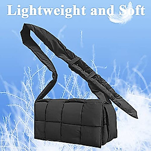 INPAKSA Puffer Woven Bag Women Padded Designer Crossbody Bags Woven Purse Down Shoulder Bags for Women