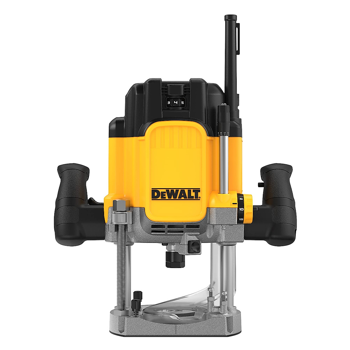 DEWALT Plunge Router 15 AMP, Includes Spindle Lock Button, 1/4” and 1/2” Collets, Built-In LED Light, Corded (DWE625) ,Yellow