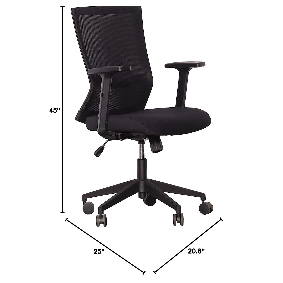 WeWork We Work Office Chair with Adjustable Arms and Lumbar Support, in Black