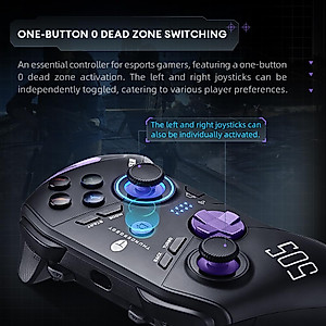Thunderobot G50S 1000HZ Wireless PC Controller for Windows PC,Switch,IOS&Android,6 Programmable Buttons,PC Game Controller with Hall Effect Joysticks&Triggers/Gyroscope