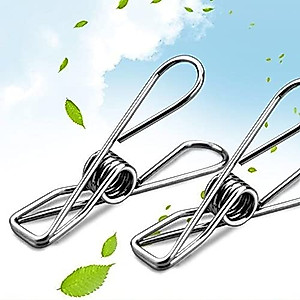 UXZDX Multi-Purpose Stainless Steel Clothespins, Stainless Steel Household Clothespins, Silver (Color : Silver)