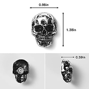 6 Pcs Skull Refrigerator Magnets,Cool,Strong,Cute,Funny Goth Fridge Magnets for Adults, for Kitchen Decor,Office Whiteboards, and Lockers, Pins for Maps, Calendars, Files, Notes, and Photos (Sliver)