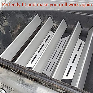 Leship Grill Replacement Parts for Weber Genesis 300 Series E310 E320 E330 EP310 EP320 EP330 S310 S330 Grills(Front Control), 17.5-inch Flavorizer Bars and Heat Deflectors Replace for Weber 7620 7622
