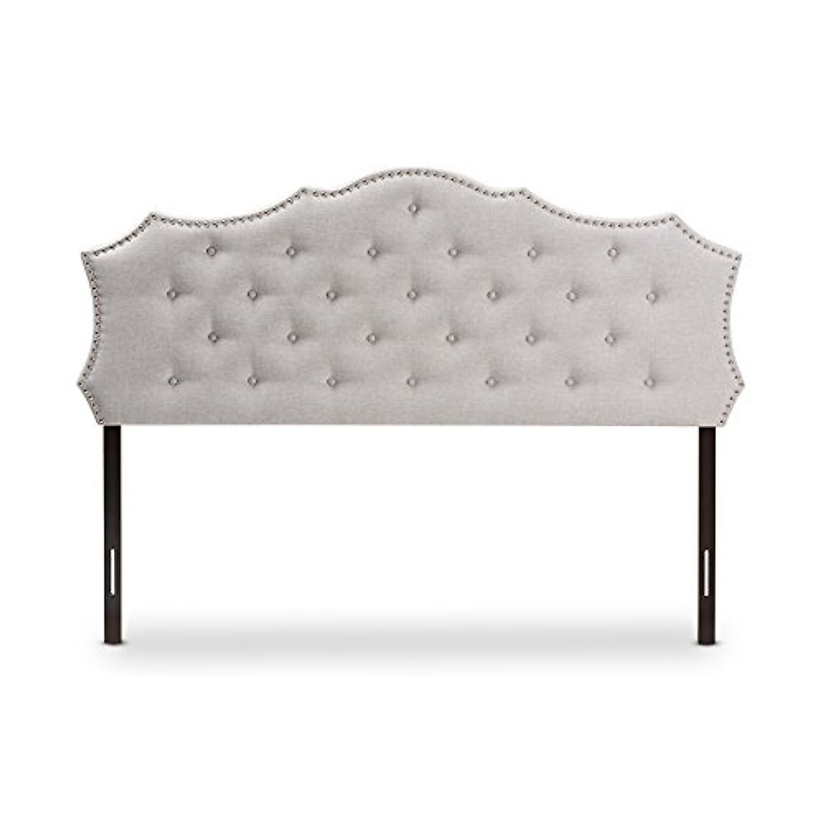 Baxton Studio Coralie Modern and Contemporary Greyish Beige Fabric Queen Size Headboard