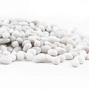 Reflective Tempered High Luster Fire Glass, Glass Gravel,Glass Rocks Marbles Pebbles,Glass Beads Gems for Fish Tank Aquarium Garden Decoration 6-9mm 525g/1.15lbs (Porcelain White)