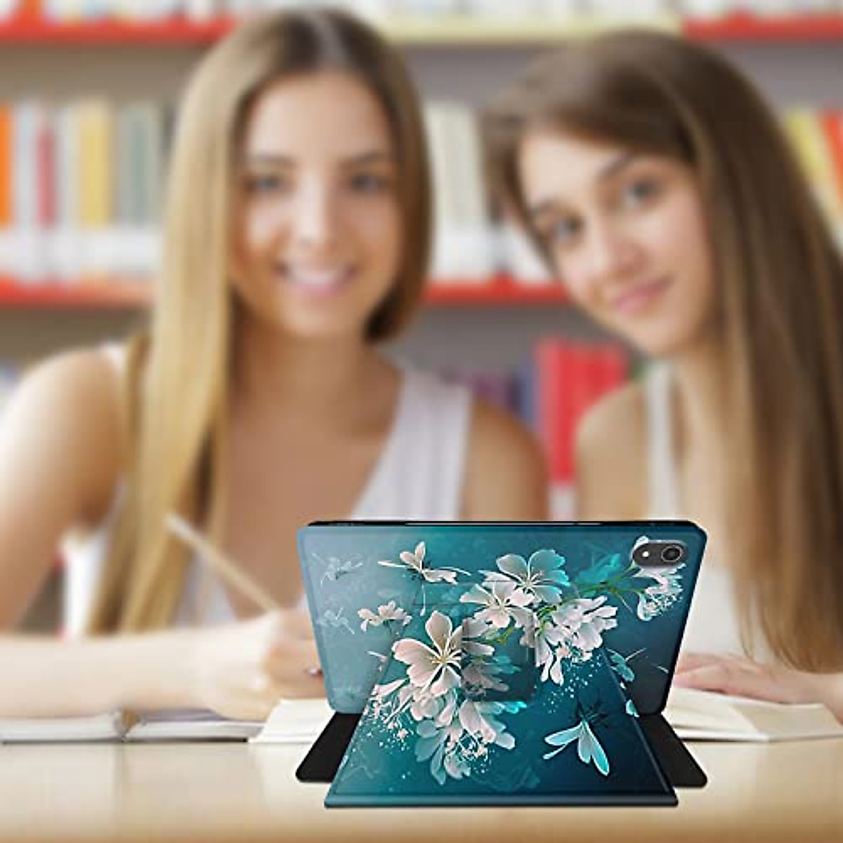 CGFGHHUY for iPad Mini 6 Case for Mini 6th Generation Case 360 Degree Rotating Stand Protective Smart Cover with Auto Wake Sleep Case Cover for iPad Mini 6th Gen 8.3 inch 2021 - Blue Flower