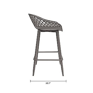 Kurv Counter Stool, Set of 2, Warm Gray, Indoor/Outdoor, Patio Stools, Bar Stools