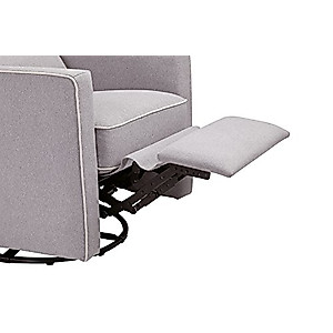 DaVinci Piper Upholstered Recliner and Swivel Glider in Grey with Cream Piping, Greenguard Gold & CertiPUR-US Certified