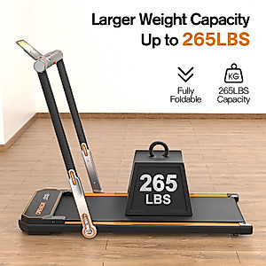 Walking Pad 2 in 1 Under Desk Treadmill 2.5HP Folding Electric Treadmill Walking Jogging Machine for Home Office with Remote Control