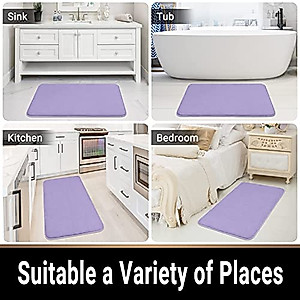 MAYSHINE Memory Foam Non Slip Anti Fatigue Bath Mat | Thick Absorbent Plush Velvet Bathroom Rug - Machine Washable, 34x19, Lavender