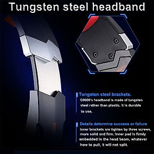 KOTION EACH G9000 Gaming Headset, 3.5mm LED Light Game Headset for PlayStation 4 PS4 with Microphone for Laptop, Tablets, Computers, iPhone and Smartphones (Blue in Black)