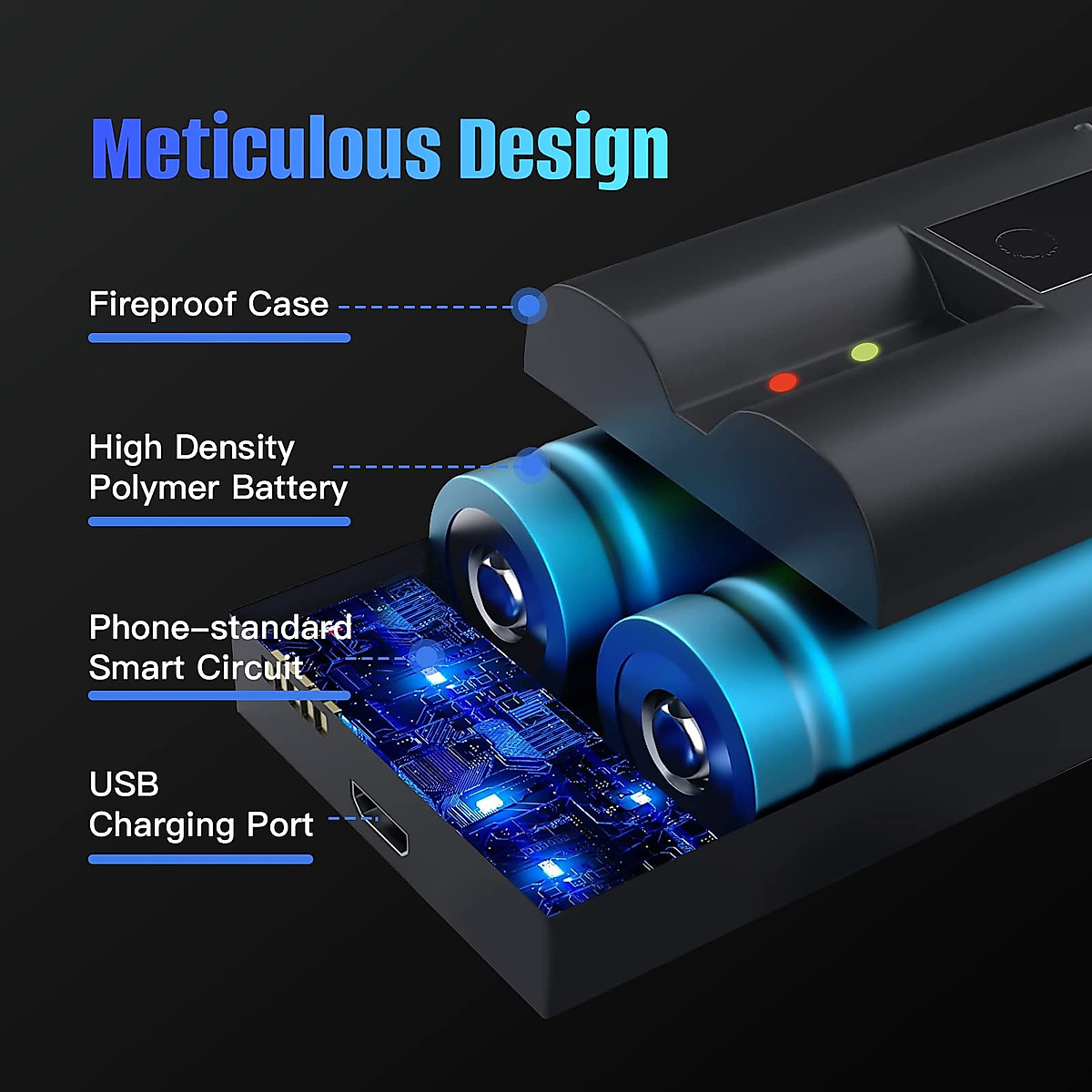 Necesa Rechargeable Battery R Video Doorbell 2/3/4 Replacement Camera Batteries 3.65V 6040mAh Cam Battery Upgraded Batteries Larger Capacity (2pcs)