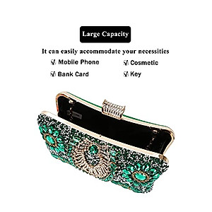 COAIMANEY Womens Sparkly Rhinestone Sequin Glitter bag Clutch Evening Handbag Shoulder Bags Purse for Wedding Party Prom