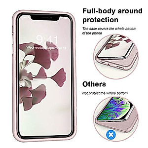 Vooii for iPhone Xs/X Case Kickstand | Baby Grade Liquid Silicone | 10ft Drop Tested Protective, Microfiber Lining Shockproof Full-Body Cover Case for iPhone Xs/X (Sand Pink)