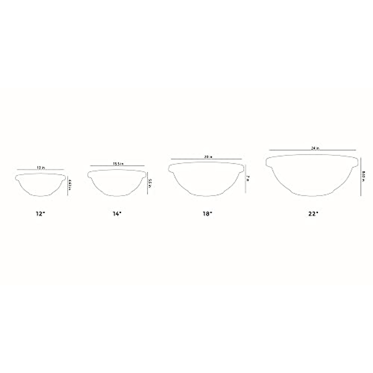 The HC Companies 12 Inch Garden Bowl Planter - Shallow Plant Pot with Drainage Plug for Indoor Outdoor Flowers, Herbs, Warm Gray