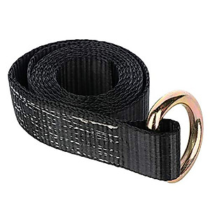 OCPTY 4 x Lasso Straps Wrecker Car Hauler Truck Tow Dolly Tire Wheel Tie Down Strap Black (2in. X 8ft.)