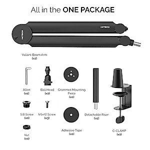 IXTECH Premium Microphone Boom Arm with Desk Mount, 360° Rotatable, Fully Adjustable, for Podcast, Video, Gaming, Radio, Studio, Recording, Sturdy and Universal VALIANT Model